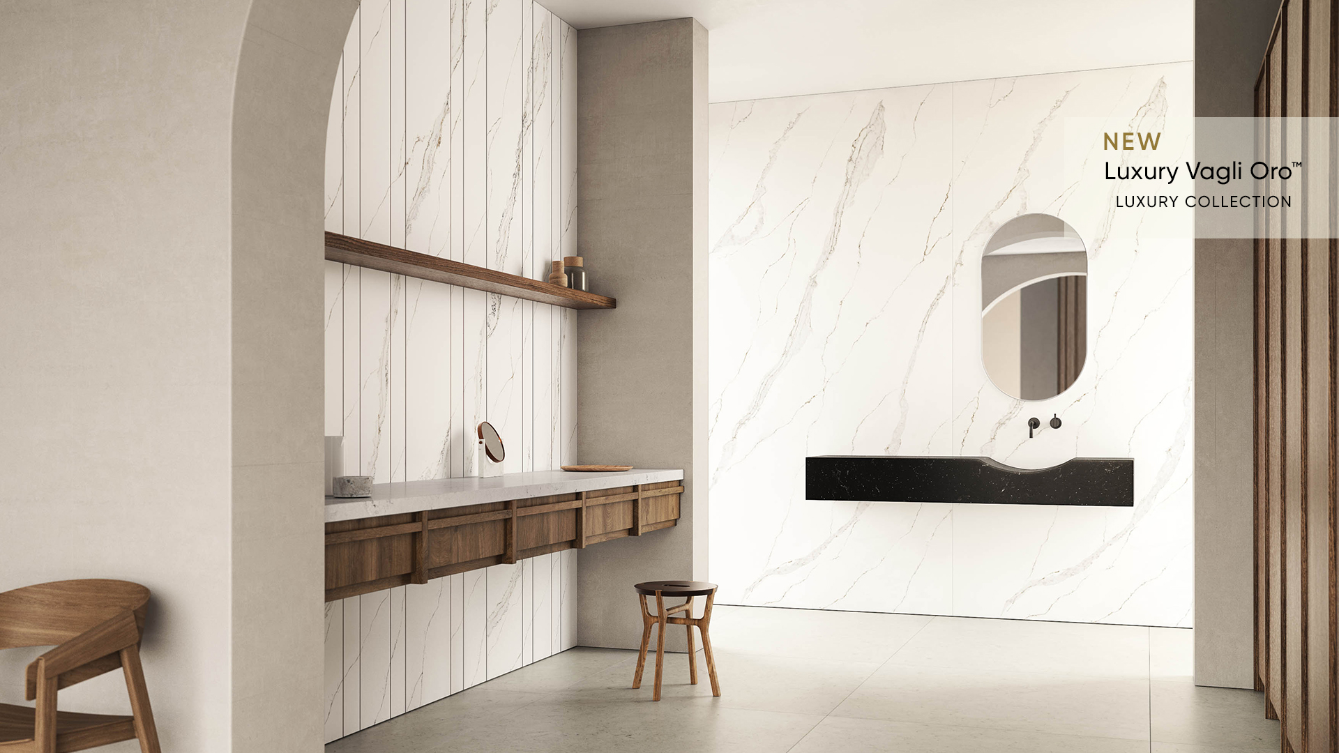 COMPAC. Superficies decorativas de Obsidiana, Terrazzo y Cuarzo